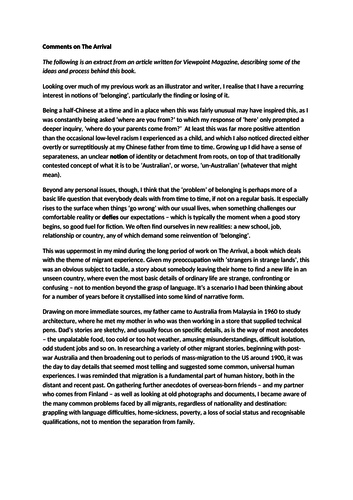 The Arrival by Shaun Tan / Refugees Lessons | Teaching Resources