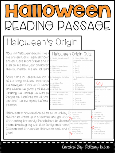 Halloween Reading Passage | Teaching Resources