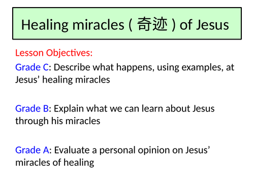 GCSE Lesson - Miracles of Jesus - Religious Studies | Teaching Resources