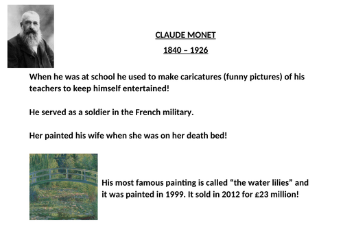 French Cultural Lesson: Famous French Artists | Teaching Resources