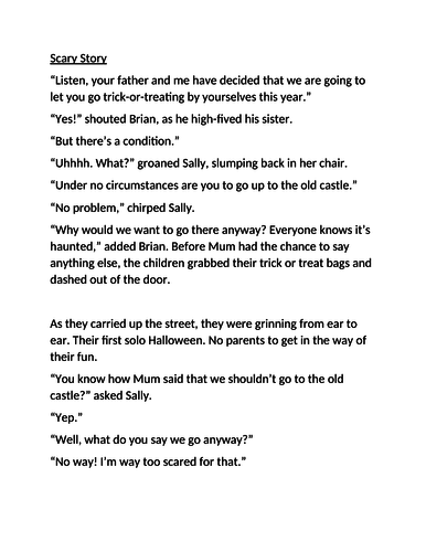 A Scary Story | Teaching Resources