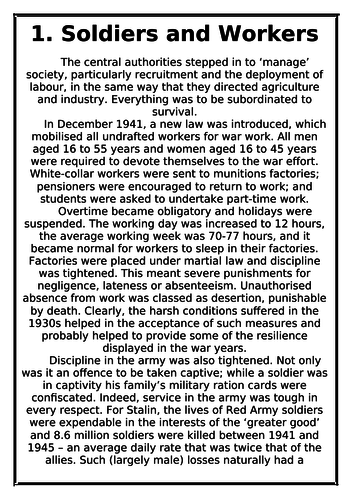 AQA A-Level Tsarist & Communist Russia Lesson 84 (Impact of War 2 ...