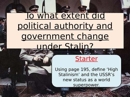 AQA A-Level Tsarist & Communist Russia Lesson 86 (High Stalinism ...
