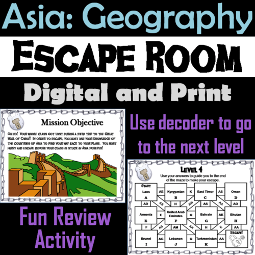 Countries of Asia: Social Studies Escape Room Geography | Teaching ...