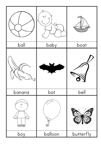 B-Words beginning with B. | Teaching Resources