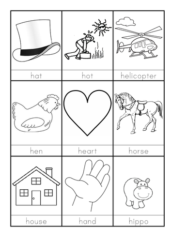 H words beginning with H flashcards | Teaching Resources