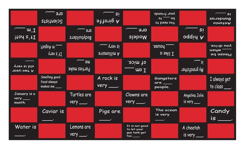 Adjectives Legal Size Text Checkerboard Game | Teaching Resources