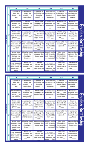 Advice Modals Legal Size Text Battleship Game | Teaching Resources