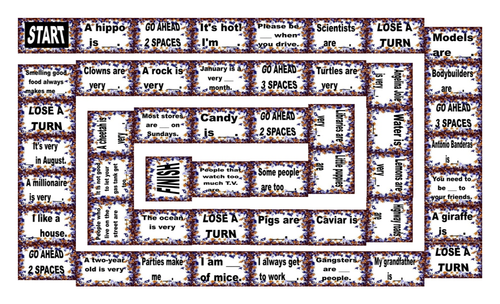 Adjectives Legal Size Text Board Game | Teaching Resources