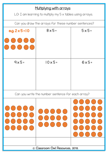Year 2 Maths: Multiplying with arrays (differentiated worksheets ... Year 2 Maths: Multiplying with arrays (differentiated worksheets ...