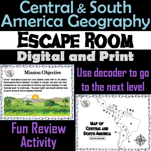 World Geography Escape Room Bundle: Africa, Asia, Europe, Central ...