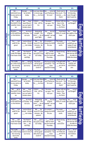 Possibility Modals Legal Size Text Battleship Game | Teaching Resources