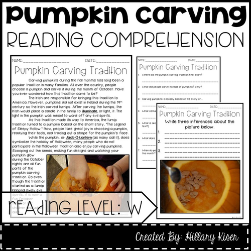 Leveled Text W: Pumpkin Carving | Teaching Resources