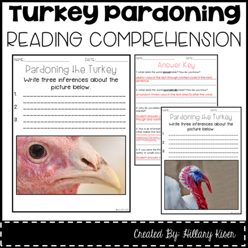 Leveled Text V: Pardoning of the Turkey | Teaching Resources