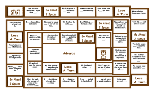 Adverbs Legal Size Text Board Game | Teaching Resources