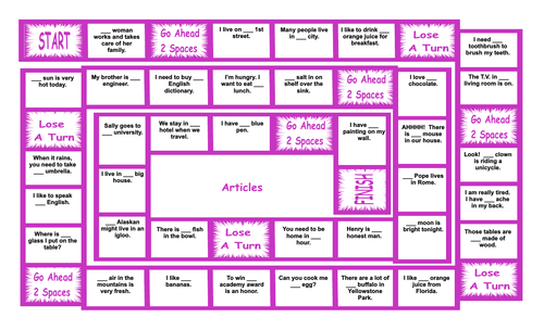 Articles Legal Size Text Board Game | Teaching Resources