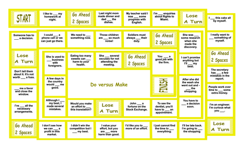 Do versus Make Legal Size Text Board Game | Teaching Resources