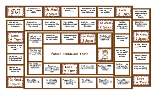 Future Continuous Tense Legal Size Text Board Game | Teaching Resources