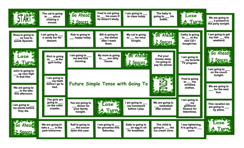 Future Simple Tense with Going To Legal Size Text Board Game | Teaching ...