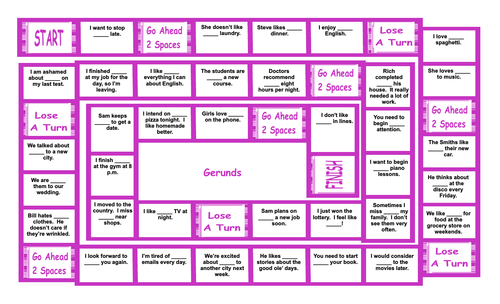 Gerunds Legal Size Text Board Game | Teaching Resources