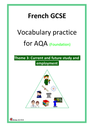FRENCH GCSE- COMPLETE VOCABULARY PRACTICE FOR AQA (Foundation +Higher ...