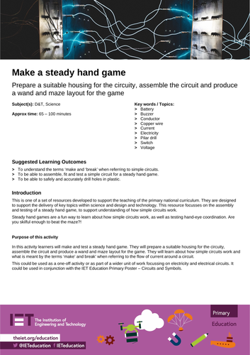 Make a steady hand game | Teaching Resources