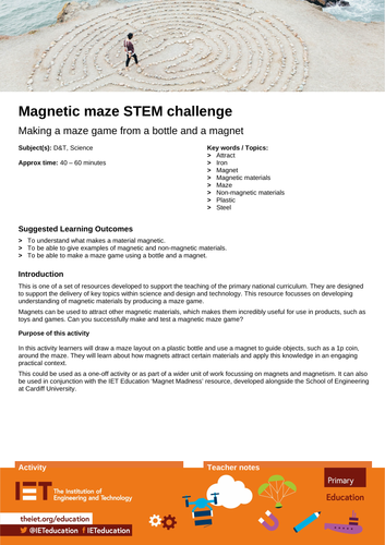 Magnetic maze STEM challenge | Teaching Resources