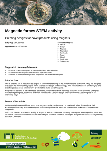 Magnetic forces STEM activity | Teaching Resources