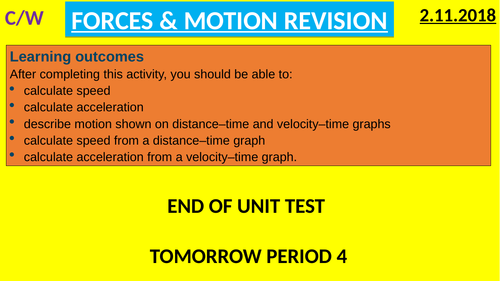Physics: Motion Revision Lesson (AQA Combined Science 9-1) | Teaching ...