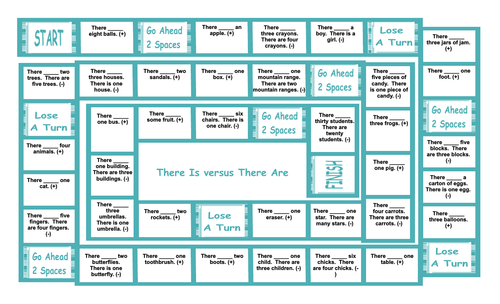 There Is versus There Are Legal Size Text Board Game | Teaching Resources