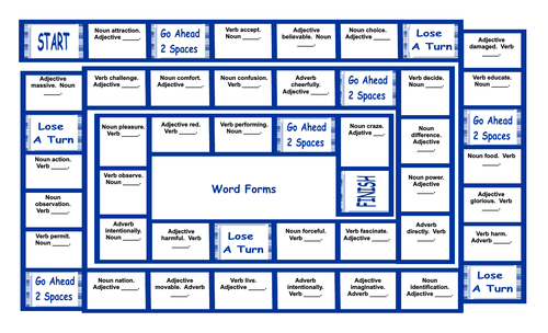 Word Forms Legal Size Text Board Game | Teaching Resources