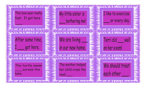 Adverbs Legal Size Text Card Game | Teaching Resources