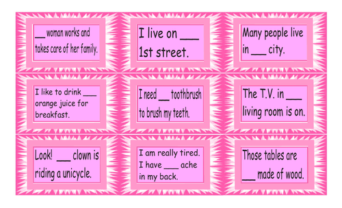 Articles Legal Size Text Card Game | Teaching Resources