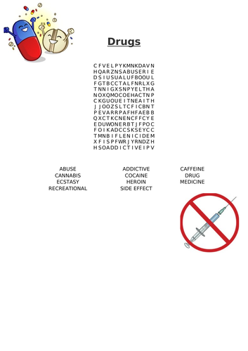 Drugs Word Search | Teaching Resources