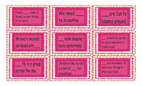 Countable and Uncountable Nouns Legal Size Text Card Game | Teaching ...