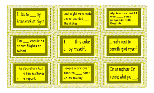 Do versus Make Legal Size Text Card Game | Teaching Resources