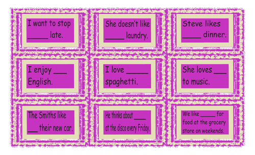 Gerunds Legal Size Text Card Game | Teaching Resources