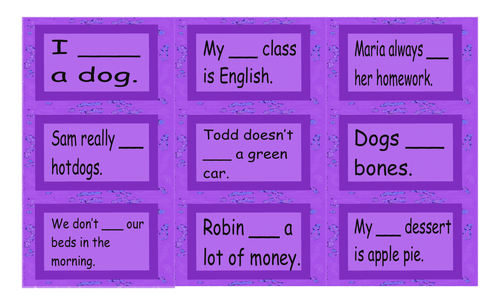 Have, Do, Like, and Favorites Legal Size Text Card Game | Teaching ...