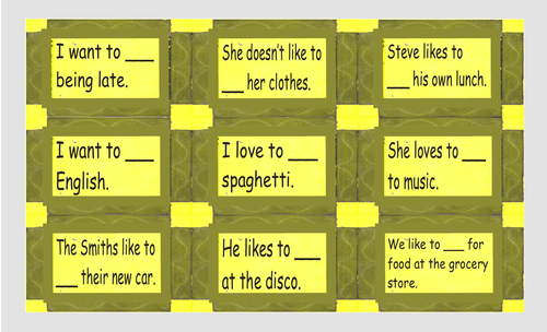Infinitives Legal Size Text Card Game | Teaching Resources