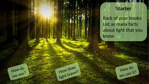 Light Topic - Year 7 KS3 | Teaching Resources