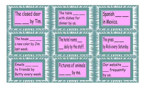 Passive versus Active Voice Legal Size Text Card Game | Teaching Resources