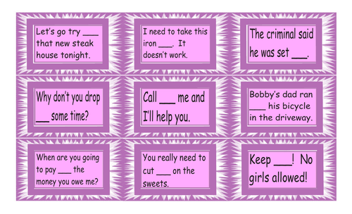 Phrasal Verbs #1 Legal Size Text Card Game | Teaching Resources