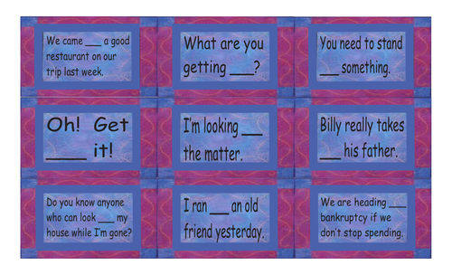 Phrasal Verbs #2 Legal Size Text Card Game | Teaching Resources