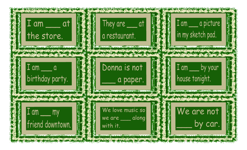 Present Continuous Tense Legal Size Text Card Game | Teaching Resources