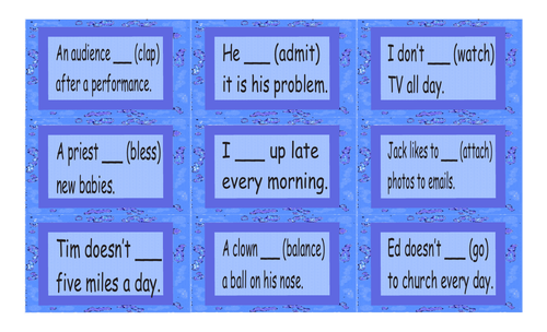 Present Simple Tense Statements Legal Size Text Card Game | Teaching ...