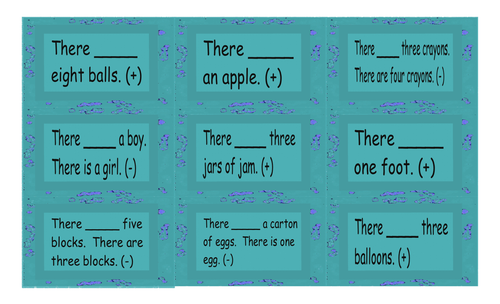 There Is versus There Are Legal Size Text Card Game | Teaching Resources