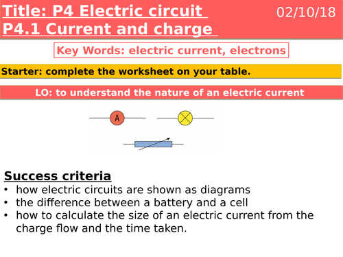 p4 electric circuits | Teaching Resources