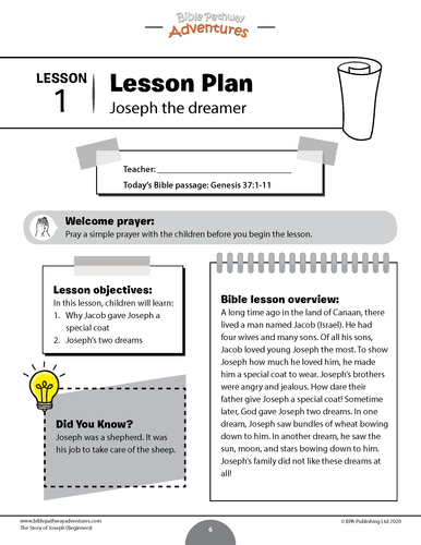 Joseph Activity Book for Beginners | Teaching Resources