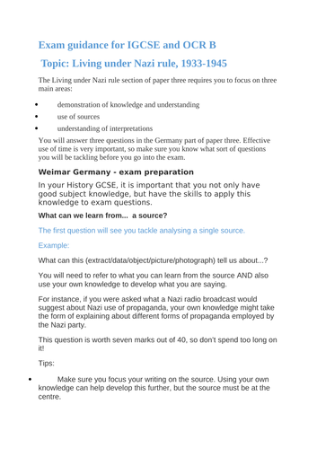 History IGCSE/ OCR -B Exam Revision Guide on Paper 2 . | Teaching Resources