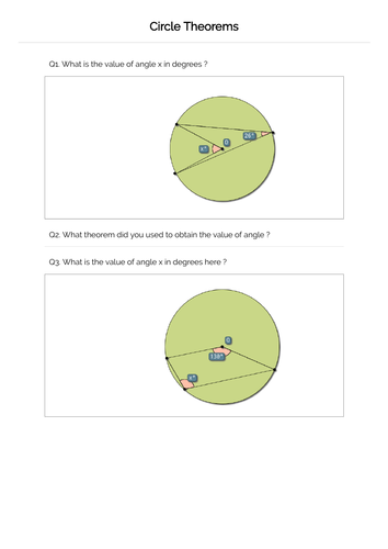 Circle Theorems worksheets for Maths GCSE | Teaching Resources